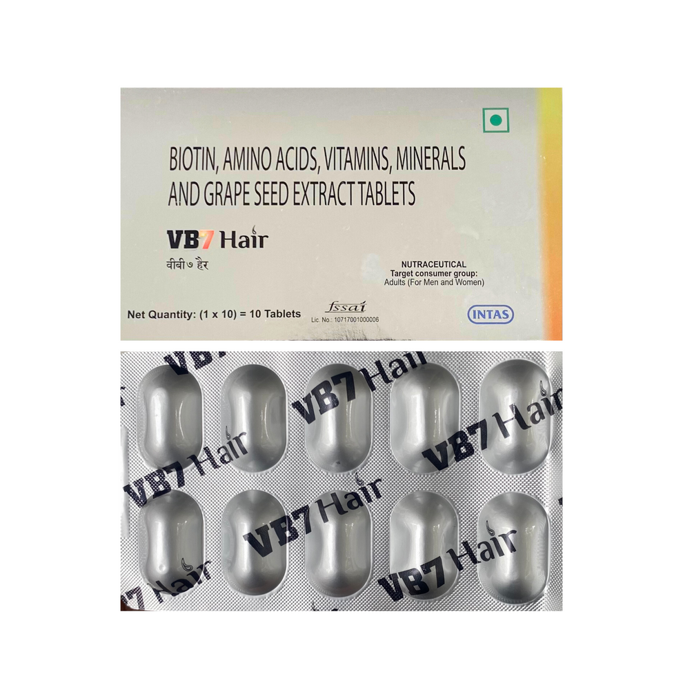 VB7 Hair Tablet with Biotin, Amino Acids, Vitamins, Minerals & Grape S ...